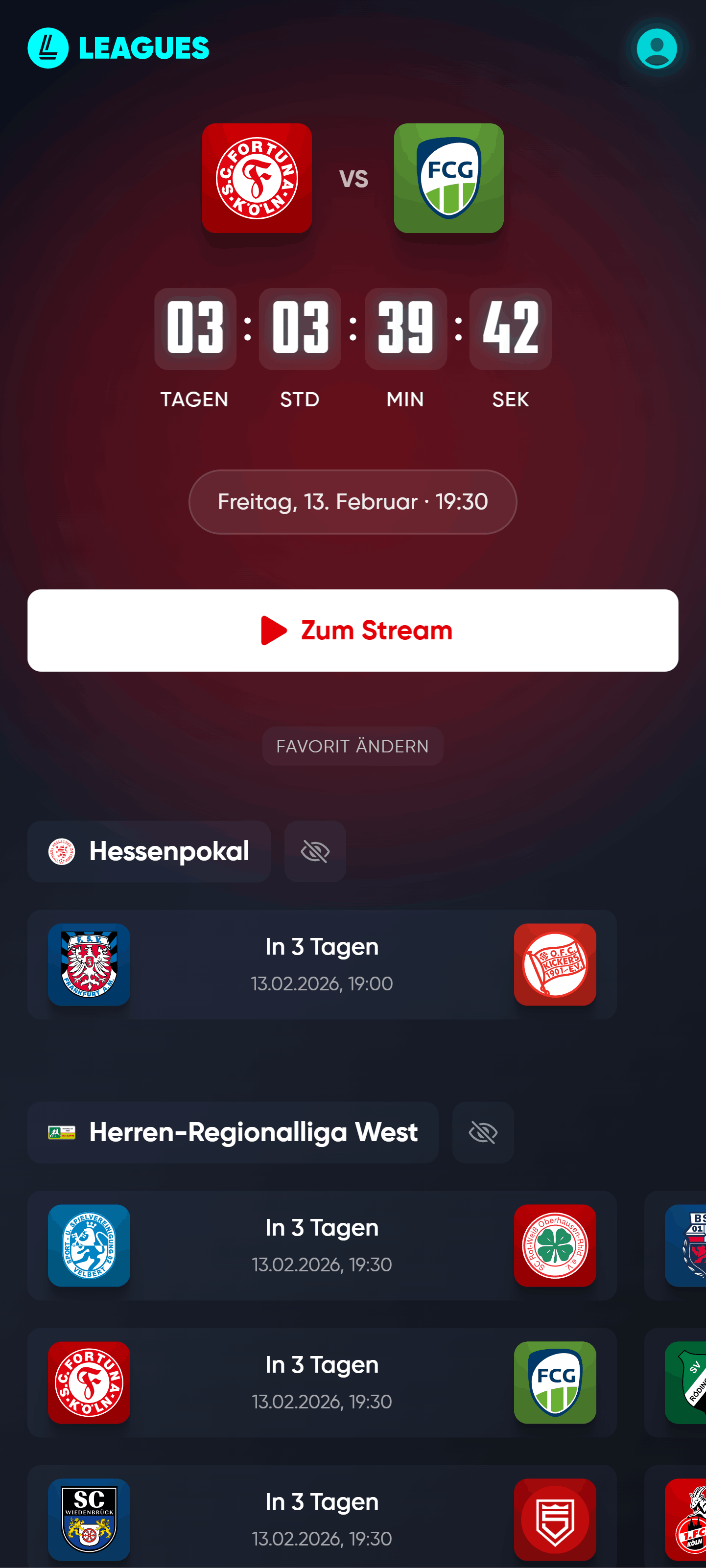 Livestream - leagues.football